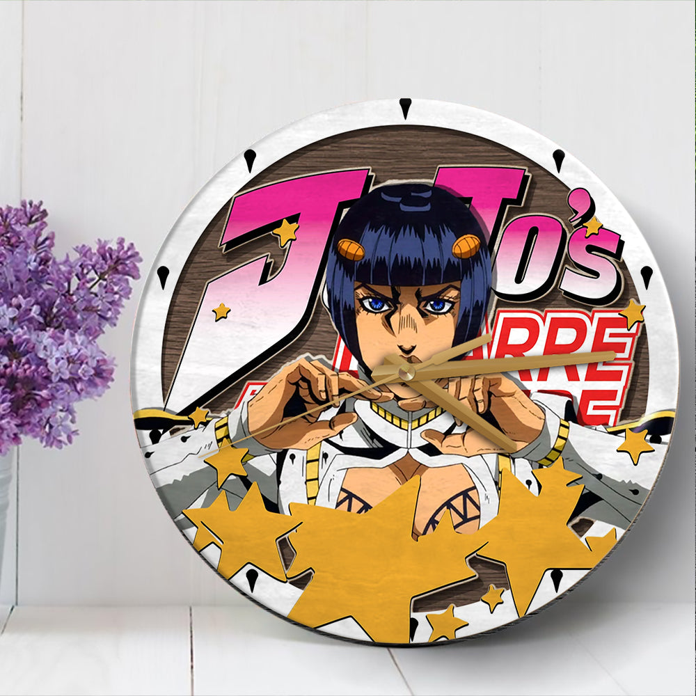 Jojo Bizarre Adventure Bruno Bucciarati Wood Wall Clock