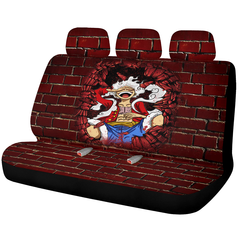 Luffy Gear 5 One Piece Anime Break Wall Car Back Seat Covers