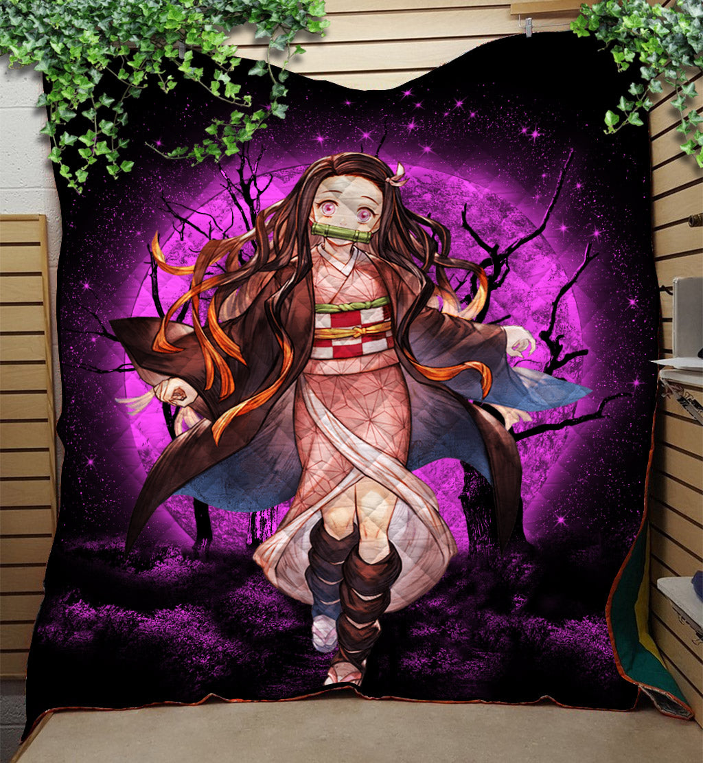 Nezuko Moonlight Quilt Blanket