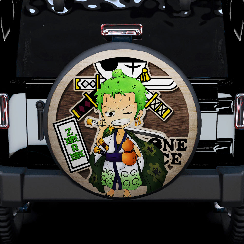 One Piece Roronoa Zoro Wood Anime Jeep Car Spare Tire Covers Gift For