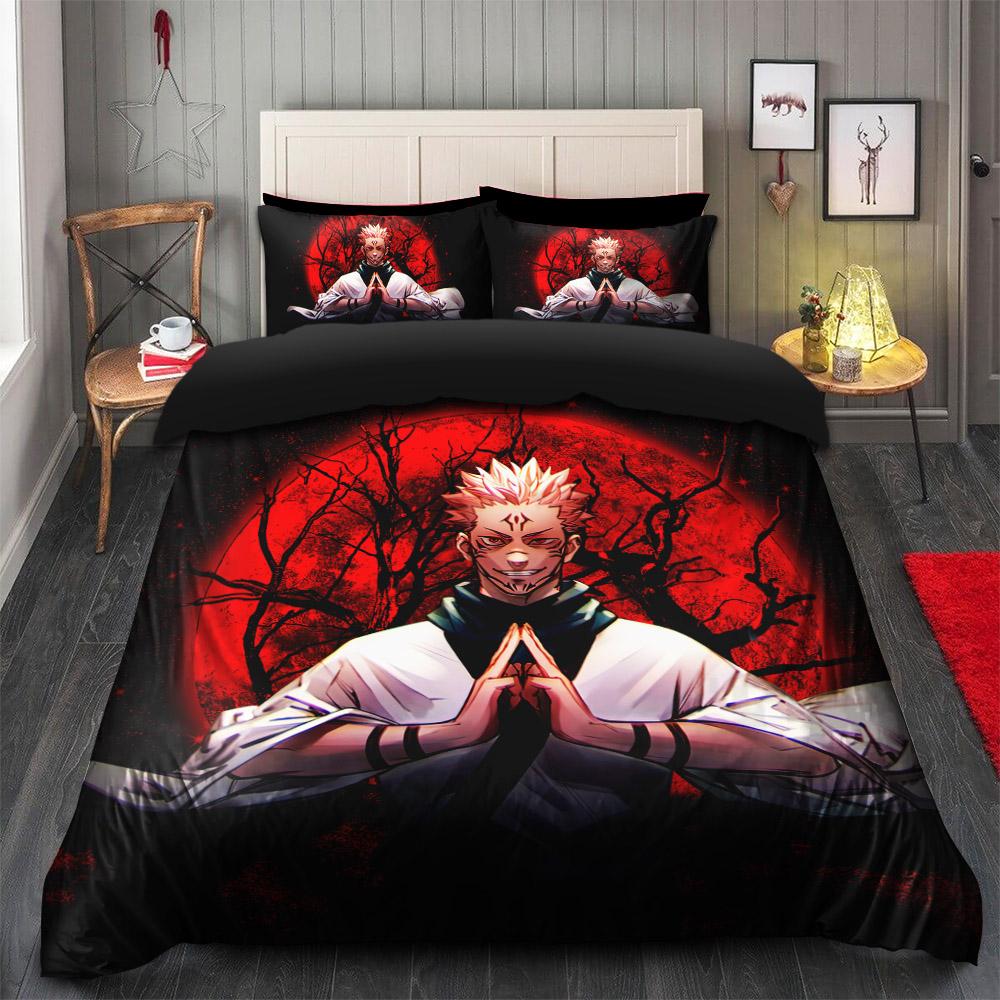 Jujutsu Kaisen Sukuna Moonlight Bedding Set Duvet Cover And 2 Pillowca