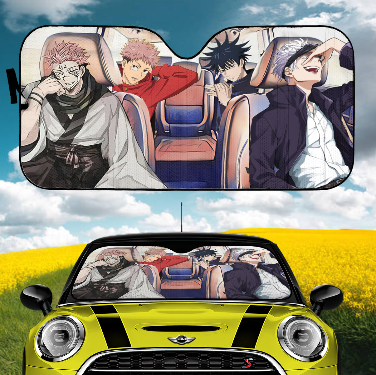 Jujutsu Kaisen Satoru Sukuna Megumi And Yuji Anime Driving Car Auto Su