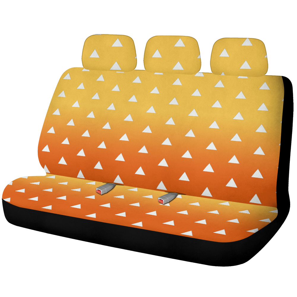 Zenitsu Pattern Demon Slayer Car Back Seat Covers Decor Protectors