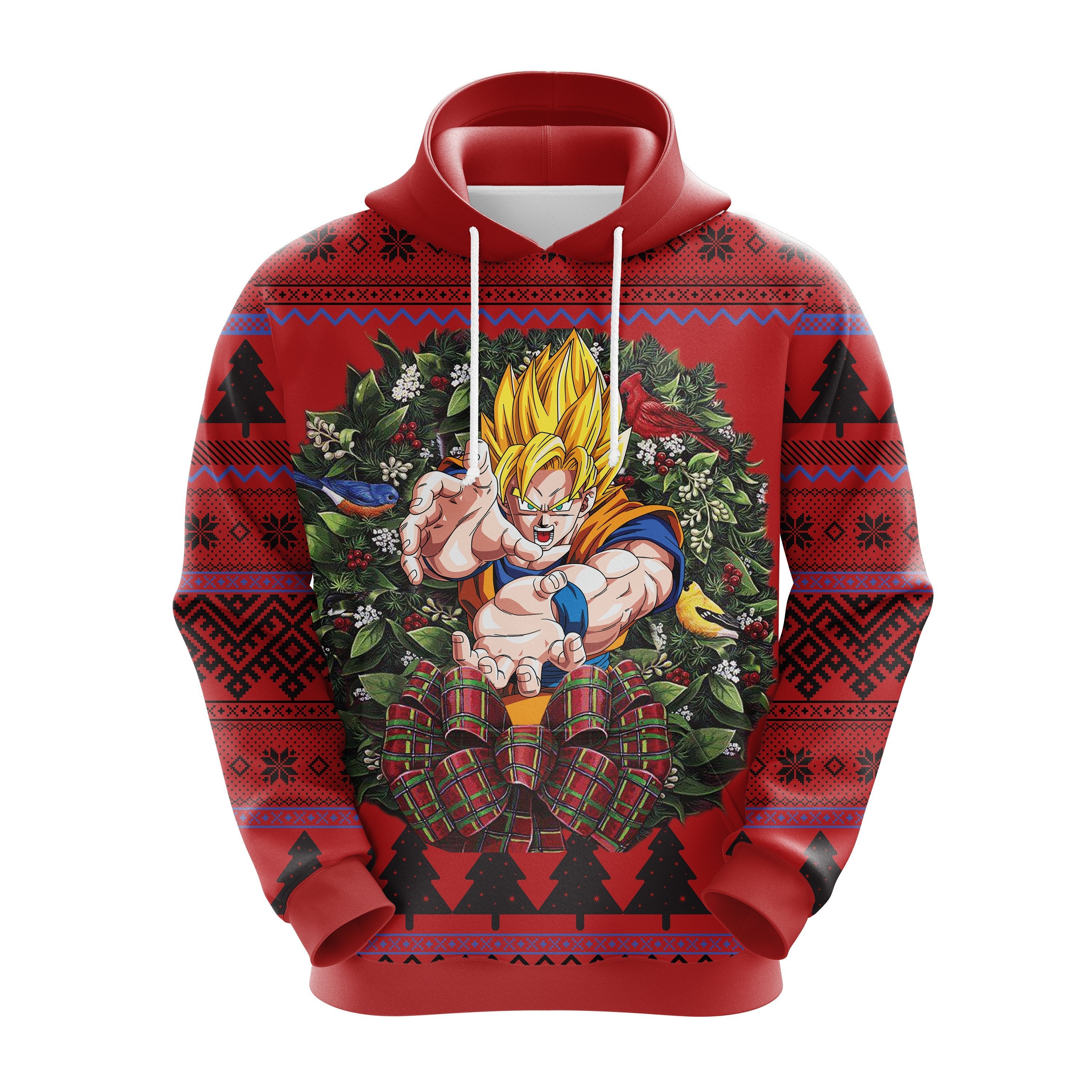 Son Goku Super Saiyan 2 Noel Christmas Cute Noel Mc Ugly Hoodie Amazin
