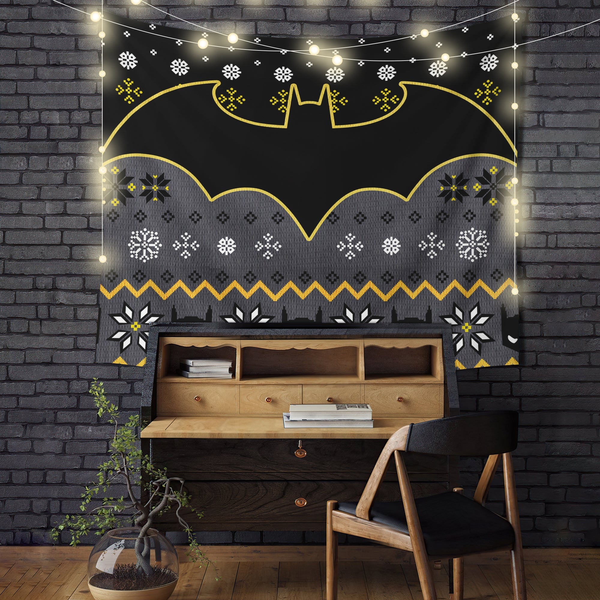 Batman Christmas Tapestry Room Decor