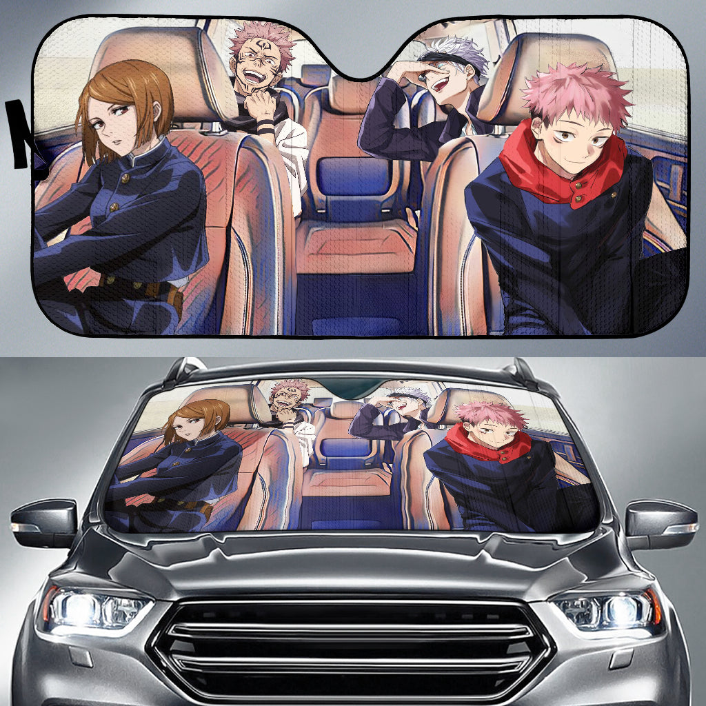 Jujutsu Kaisen Yuji Nobara Satoru And Sukuna Driving Car Auto Sunshade