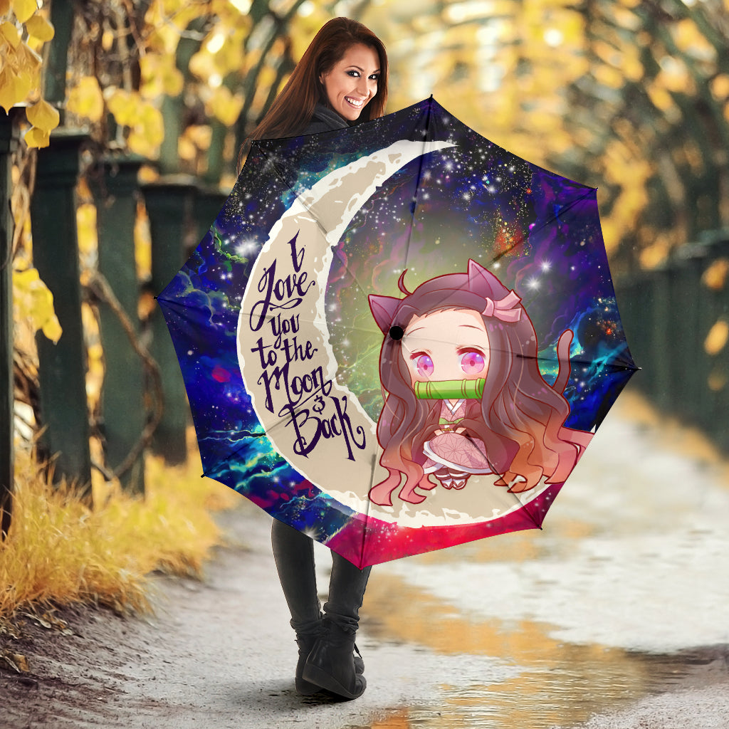 Nezuko Demon Slayer Love You To The Moon Galaxy Umbrella