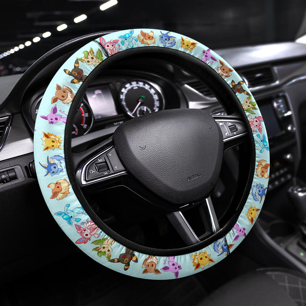 Pokemon Eevee Evolution Car Steering Wheel Cover