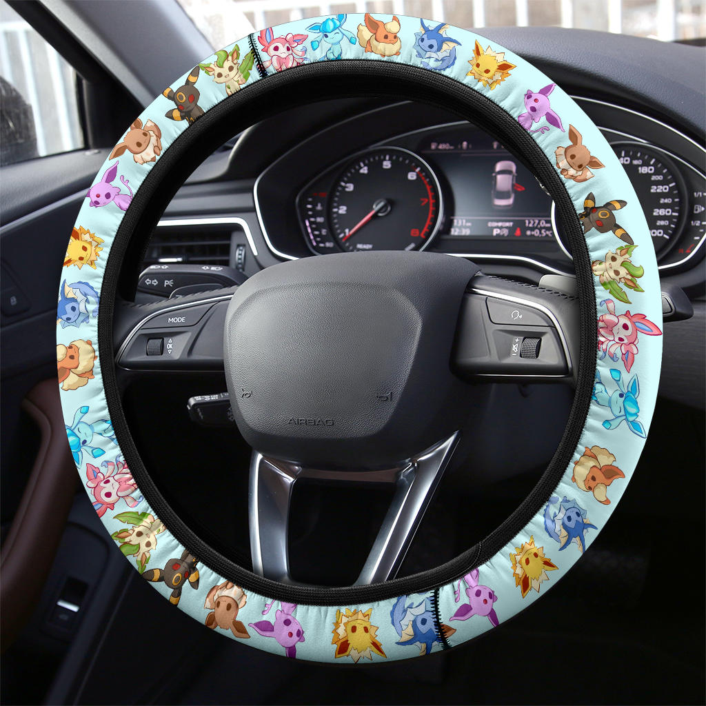 Pokemon Eevee Evolution Car Steering Wheel Cover