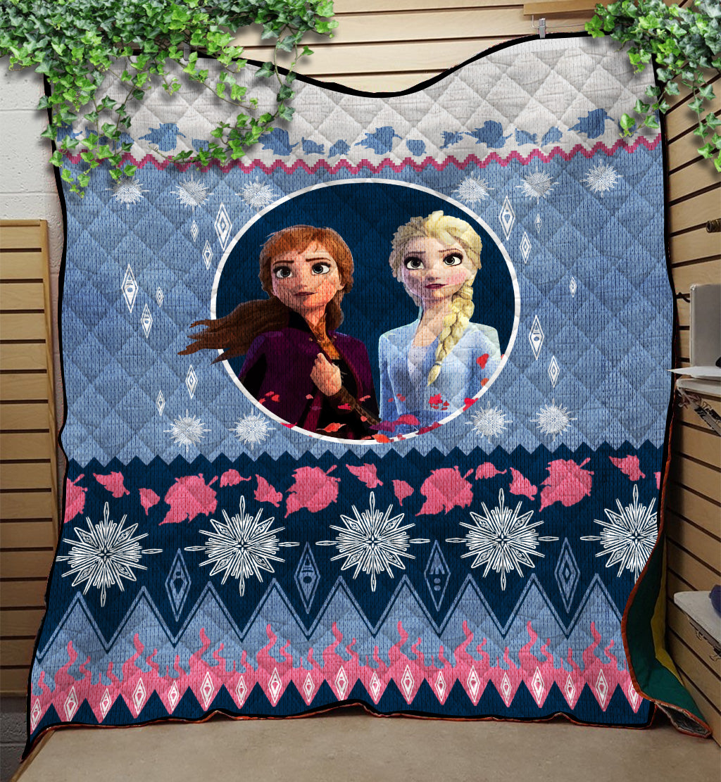 Frozen Christmas Elsa Anna Quilt Blanket