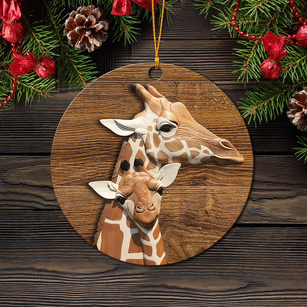 Giraffe Pokemon Wood Circle Ornament Perfect Gift For Holiday