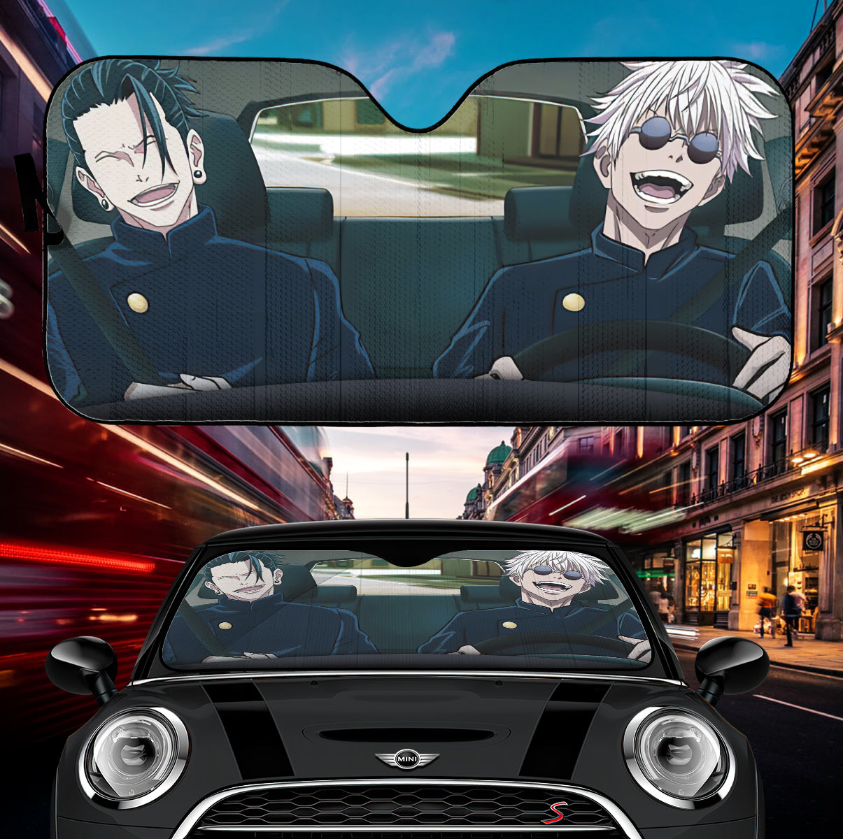Jujutsu Kaisen Gojo And Geto Driving Car Auto Sunshades