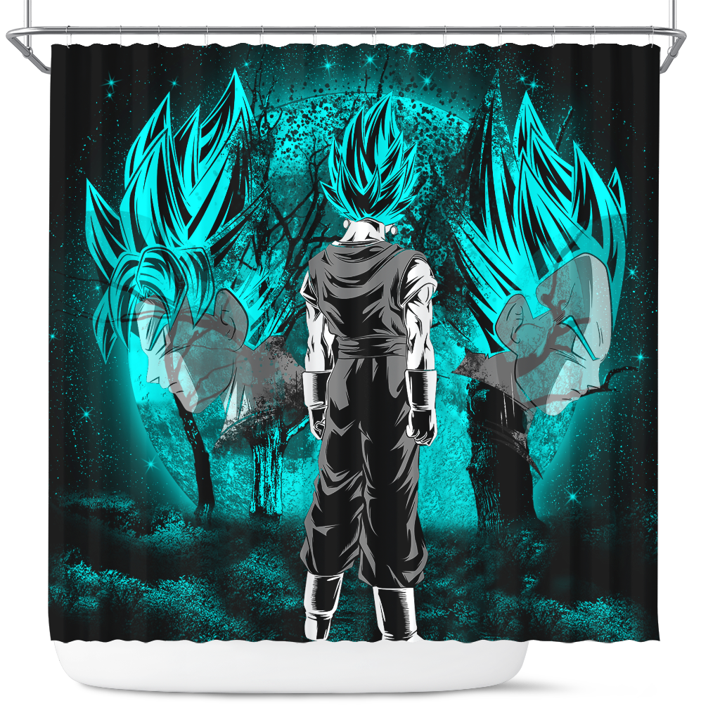 Goku Vegeta Vegito Blue Moonlight Shower Curtain
