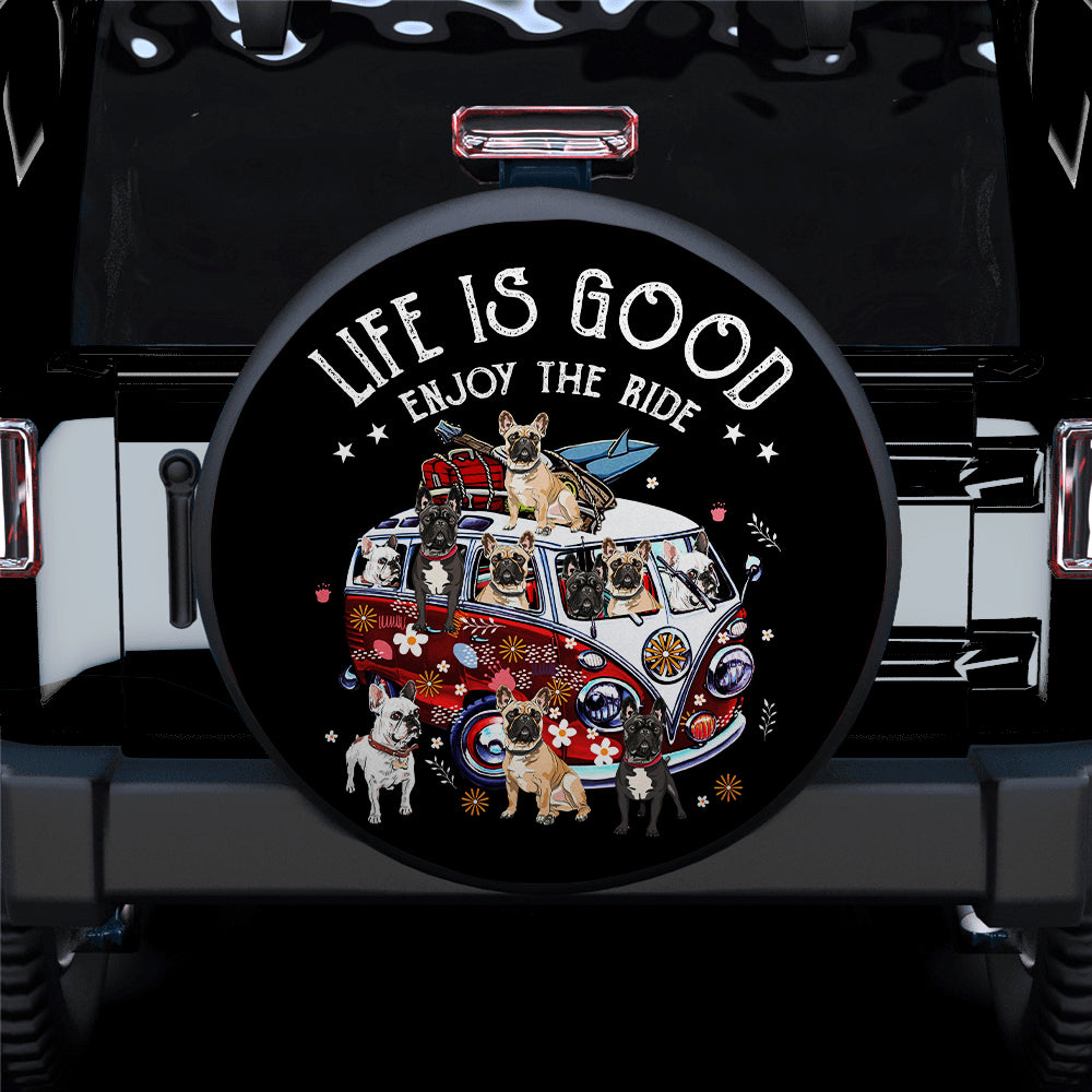 Life Is Good Enjoy The Ride Dogs Van Hippie Car Spare Tire Covers Gift