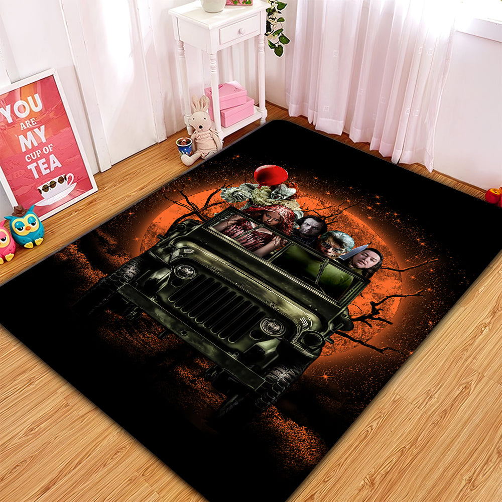 Pennywise And Friends Ride Jeep Funny Anime Moonlight Rectangular Area