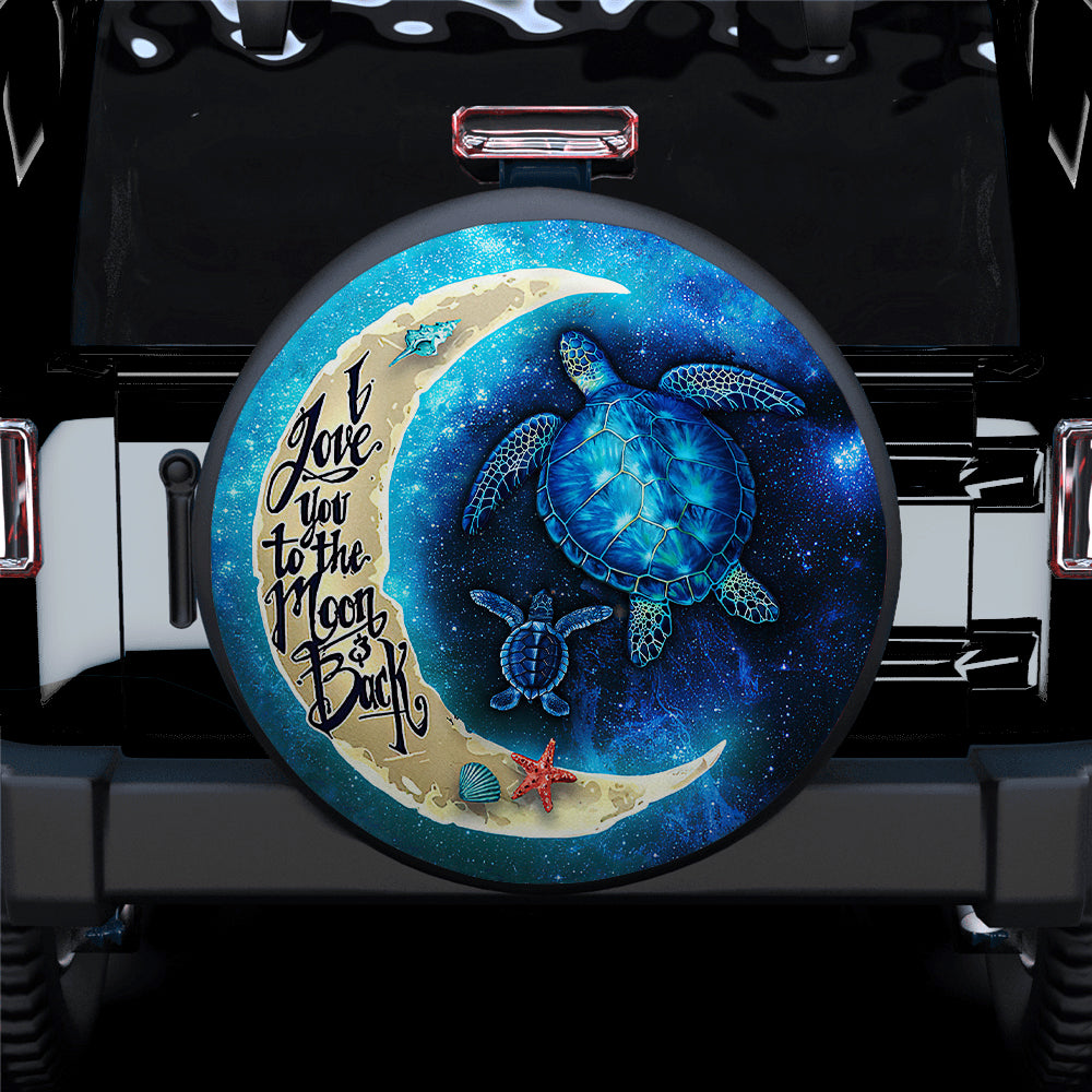 Turtle Sea love To The Moon And Back Jeep Car Spare Tire Cover